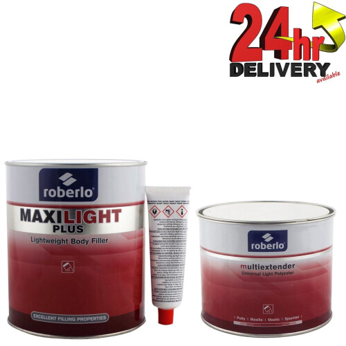 3L Maxilight Plus Car Body Filler & 1.5ltr Multiextender Finishing ...
