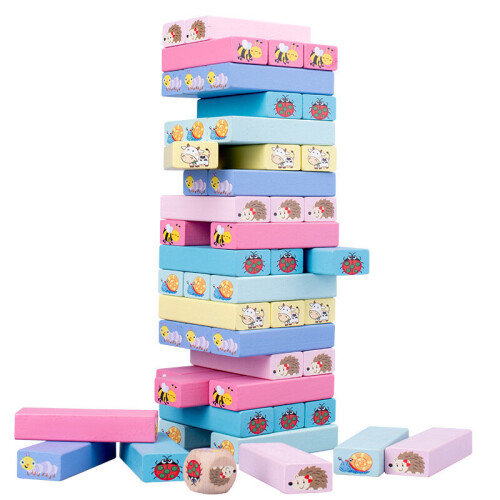 (Animal) Numbered / Colourful educational Jenga blocks on OnBuy