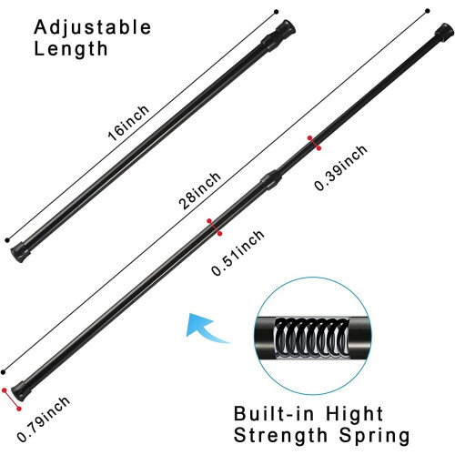 Spring Loaded Extendable Rods Voile Net Curtain Tension Rod Pole Rail ...