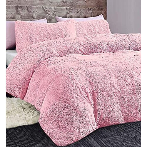 LS HOME Laura Secret Long Pile Fluffy Duvet Cover Sets,Pillow Case Hug And Snug Fleece Faux Fur ...