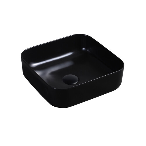 7839 Ceramic Vert Square Countertop Basin in Matte Black on OnBuy