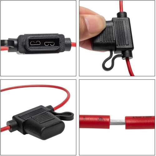 2 x Inline Fuse Holder 12V 30A DC For Standard Blade Fuses Splash Proof ...