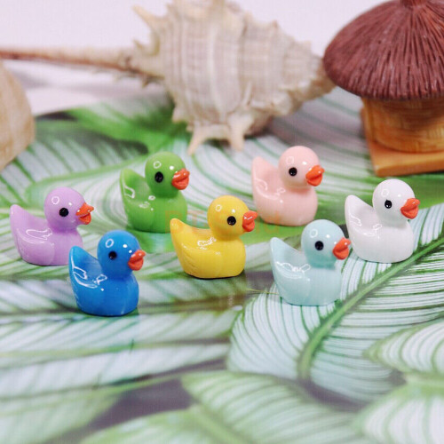 100PCS Mini Tiny Ducks Set Realistic Resin Crafts Birthday Party Decor ...