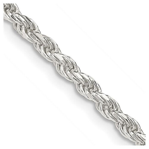 Sterling Silver 2.75 mm Diamond-Cut Rope Chain with 4 in. Extension on ...