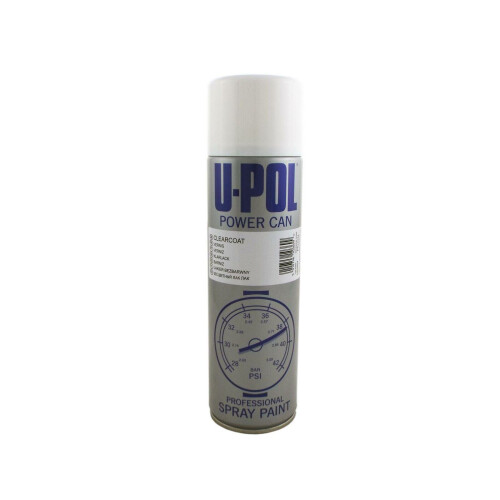 U-Pol Power Can Clear LACQUER 500ml Aerosol Powercan CLEARCOAT Upol X4 ...
