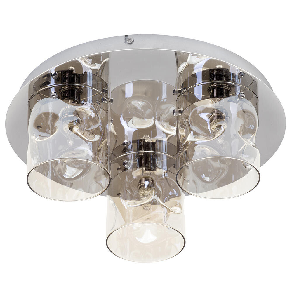 Visconte Monet Ceiling Light With Champagne Tint Glass Shade - Chrome ...