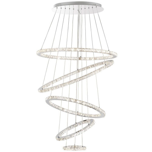 Visconte Spiro Ceiling Pendant Light With Five Crystal Hoop Shades on OnBuy
