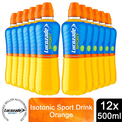 Lucozade Sport Orange Isotonic Sport Energy Drink Fat Free, 12x500ml on ...