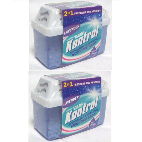 2 x Kontrol 2in1 Mini Moisture Trap Freshens and Absorbs Damp Lavender ...