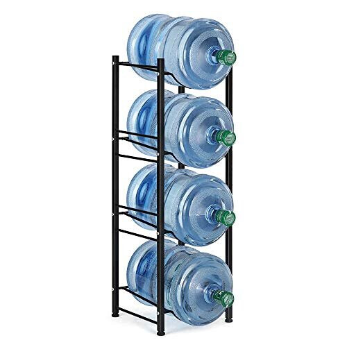 4-Tier Water Bottle Holder Cooler Jug Rack Organizer, 5 Gallon Water ...