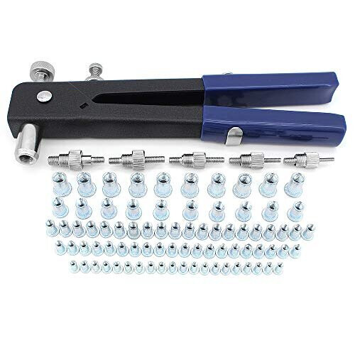 Yuhtech 86Pcs Threaded Rivet Nut Kit Set Nut Rivet Tool, Threaded Nut ...