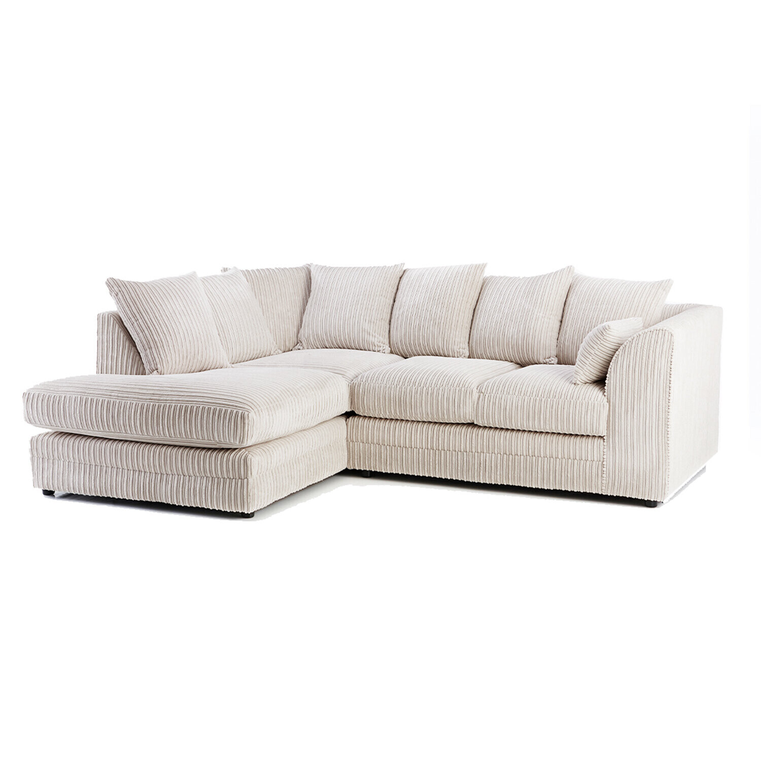 (Cream, Left Hand Corner ) Luxor Jumbo Cord 4 Seater Corner Sofa on OnBuy