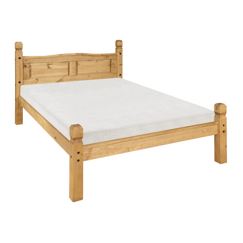 Corona Double Bed Frame Low Foot End 4ft6 Solid Mexican Pine Bedroom on ...
