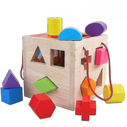 Shape Sorter Toy, Wooden Building Blocks, Classic Toys For Toddlers ...