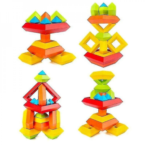 Wooden Blocks 3D Wooden Pyramid Children's Adult Iq Test Brain Teaser ...