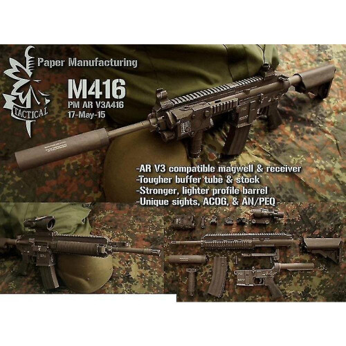 95cm 1:1 Hk416 M416 Paper Model Assault Rifle Submachine Puzzle Game ...