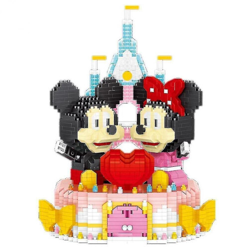 Mickey Minnie Building Blocks Puzzle Micro 3D Figures Mouse Rabbit Cake ...