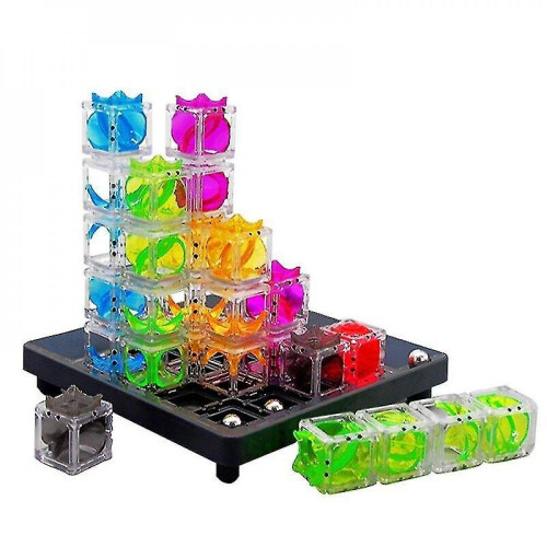 3D Path Building Blocks Gravity Maze Stem Toy For Kids Brain Game Logic Game With 60 Challenges ...