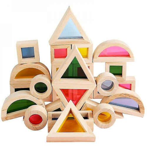 Rainbow Kaleidoscope Building Blocks Acrylic Lenses Baby Educational ...