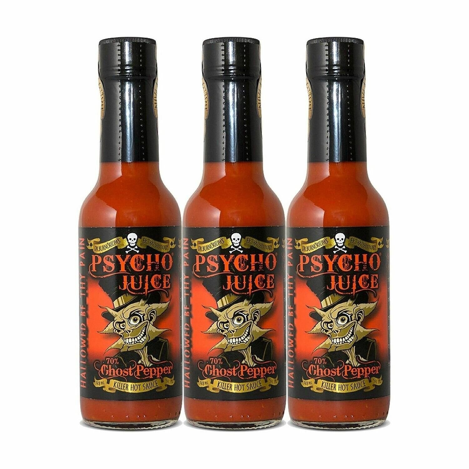 Psycho Juice Ghost Pepper Extremely Hot Chilli Sauces Trio Gift Pack on ...