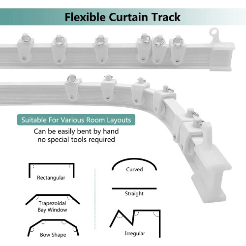 3M Bendable Ceiling Curved Curtain Track Flexible Ceiling Curtain Rail ...