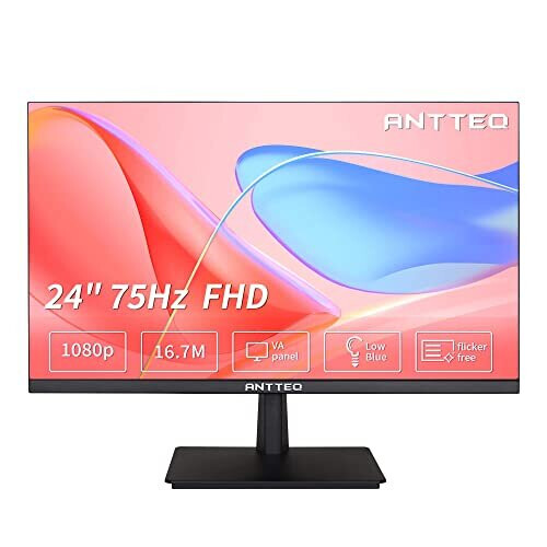 Antteq 24 Inch Monitor Full HD 1080P, FHD 75Hz VA Computer Monitor 178 ...