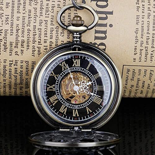 Tiong Unique Octopus Hollow Mechanical Pocket Watches with Chain ...