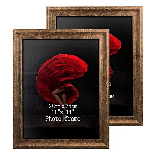Dreamyard 11x14 Poster Picture Frames Set of 2 Vintage Brown Wood ...