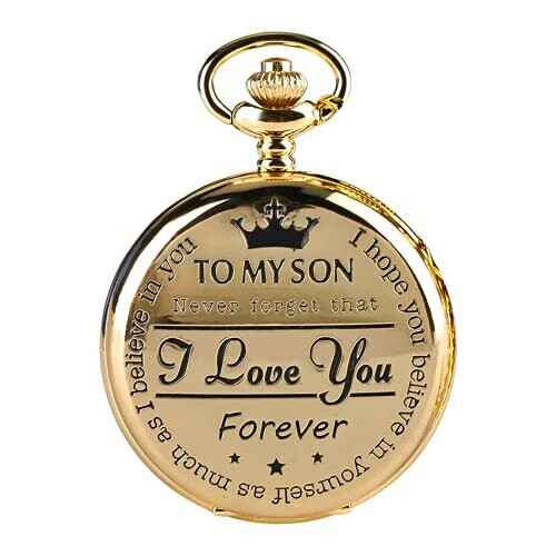 Brelsen to My Son Gold Pocket Watch, Birthday Pocket Watch, Graduation ...