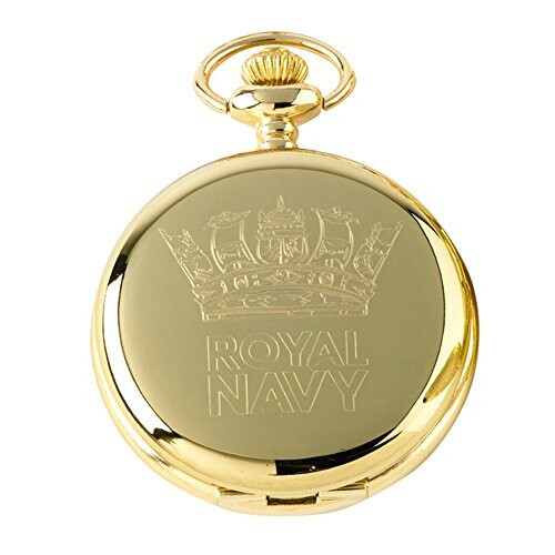 Royal Navy Real Gold Plated Crested Pocket Watch Naval Ships Luxury ...