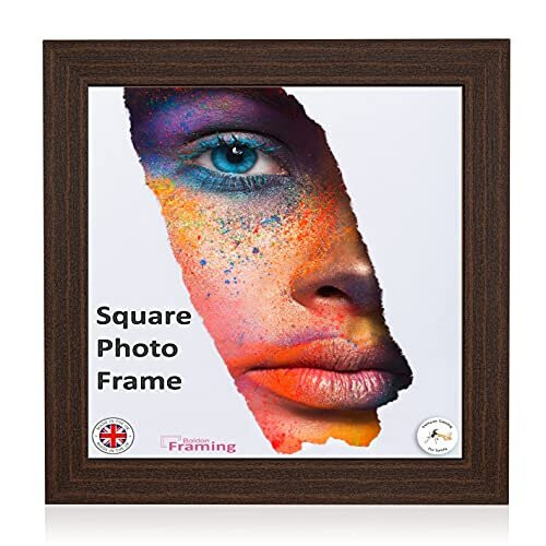 Square Picture Photo Frame Black Silver White Oak Brown (Brown, 12x12 ...