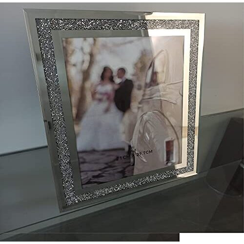 Deenz Crushed Crystals Photo Frame Silver Mirrored Crushed Jewel Crystal Diamante Picture Frame ...