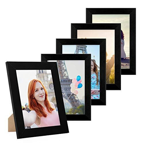 Photo Frame Set Modern Black 5-Pack with Dimensions of 13x18 cm / 7 x 5 ...