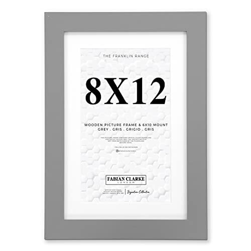 Fabian Clarke London? 12x8 Grey Picture Frame with White 10x6 Mount ...