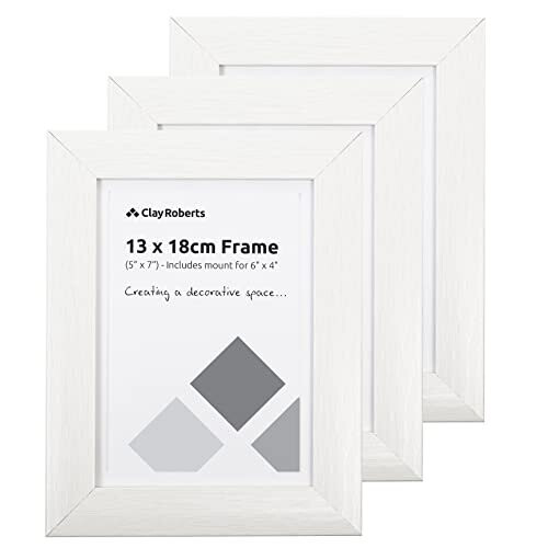 Clay Roberts Photo Picture Frames 7 x 5, White, Pack of 3, Includes ...