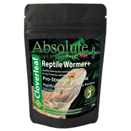 Cloverleaf Absolute Repti-Vet Reptile Wormer + 20g - Parasite Treatment ...