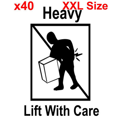 (40) XXL HEAVY LIFT WITH CARE shipping label adhesive warning sticky ...