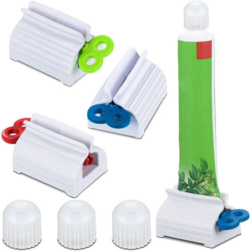 6 Pieces Rolling Toothpaste Squeezer Self Cleaning Toothpaste Caps ...