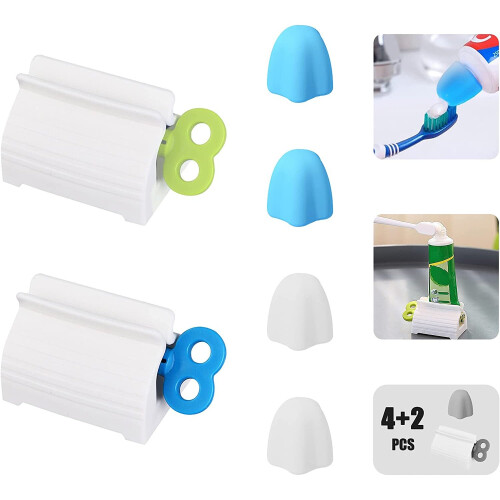 Self-Closing Toothpaste Caps,Tooth Paste Squeezer Topper,Silicone ...