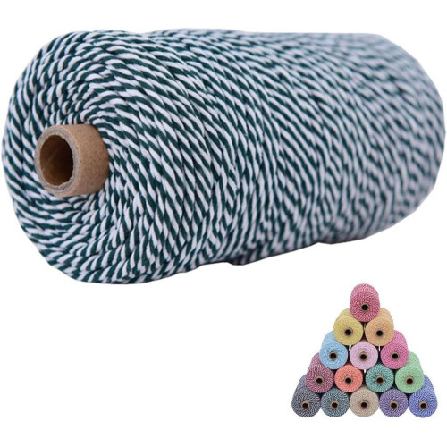 3mm x 109 Yard Dark Green Macrame Cord 100% Natural Cotton Cord Macrame ...