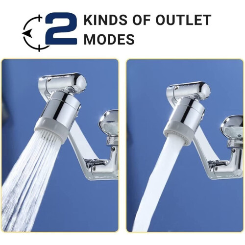 Universal 1440¡ã Rotating Faucet Extender Aerator with 2 Water Outlet ...