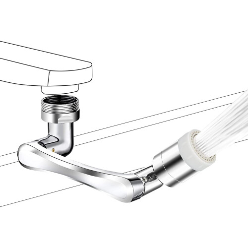 Universal 1440¡ã Rotating Faucet Extender Aerator with 2 Water Outlet ...