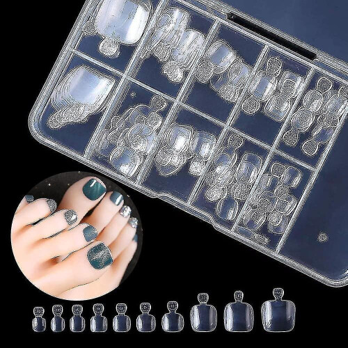 Acrylic Toes Cover, 100pcs Artificial French Toe 10 Sizes With Box ...