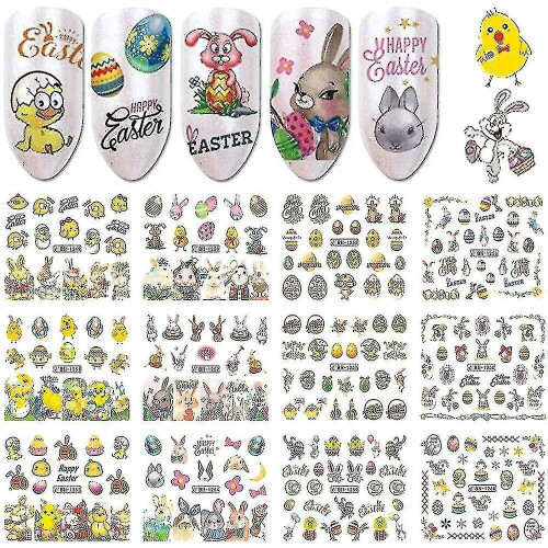 Art Stickers Set Of 12 Sheets S Sticker Transfer Decals Egg Bunny on OnBuy