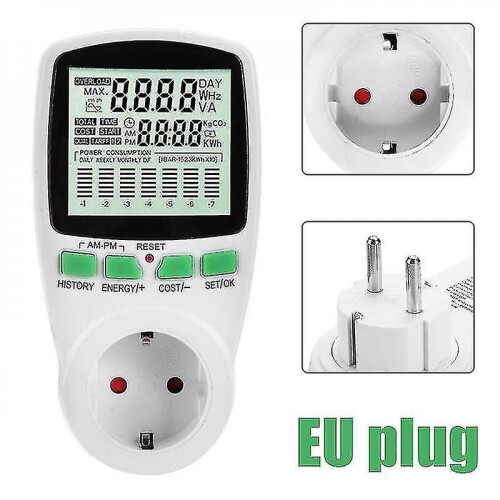 Eu Plug Digital Meter Socket Electric Wattmeter Consumpt Mon Measuring ...
