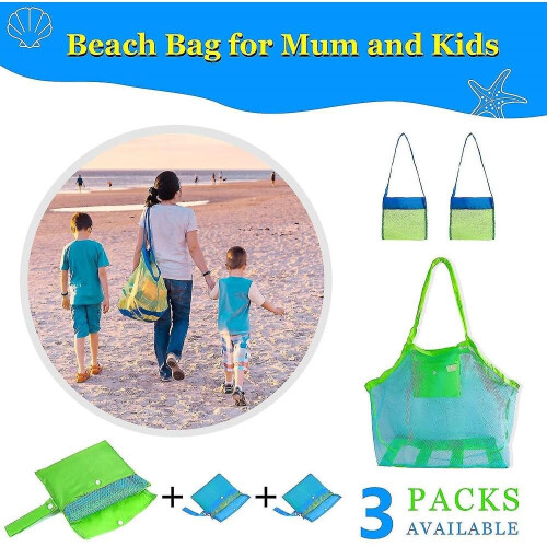 Lar Mesh Beach Portable Bag Holding Pool Beach Toys Net Bag For Kids ...