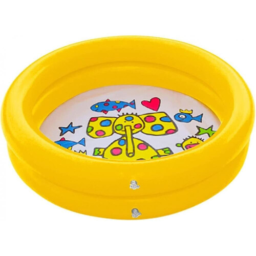 Inflatable Paddling Pool - Portable - 65cm - Yellow Crjjkoy on OnBuy