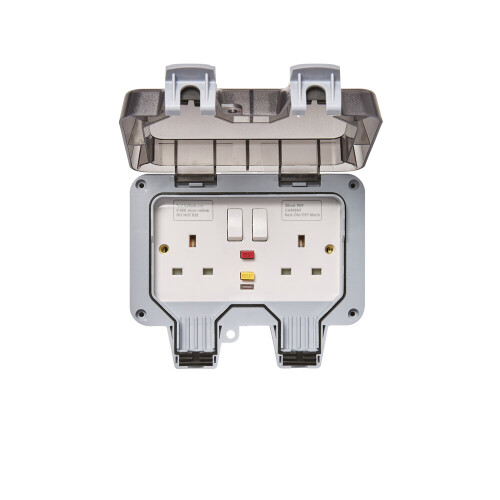 Litecraft UK Plug Outdoor Socket RCD Box 13A 2 Gang - On/Off Switch ...