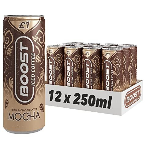 Boost Iced Coffee Mocha, 12 x 250 ml, Ready-To-Drink Cold Brew Coffee ...
