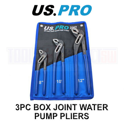 US PRO Tools 3pc Water Pump Pliers Set Box Joint Swan Neck Waterpump ...